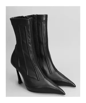 MUGLER Seam Detailed Pointed Toe Ankle Boots