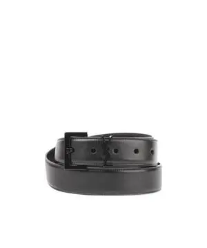 Saint Laurent Monogram Buckle Belt - Black