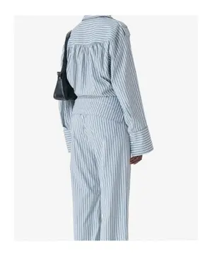 IRO PARIS Asymmetrical Striped Shirt With Patch Pocket - Gray