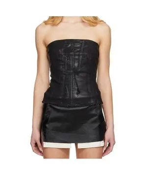 Rick Owens Strapless Frayed Hem Vest