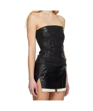 Rick Owens Strapless Frayed Hem Vest