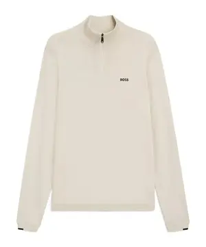 Hugo Boss Quarter Zip Jumper - White