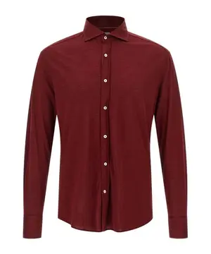 Brunello Cucinelli Long-sleeved Buttoned Shirt - Brown