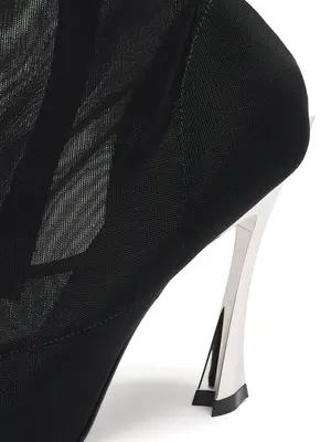 MUGLER Fang Pointed-toe Mesh Boots
