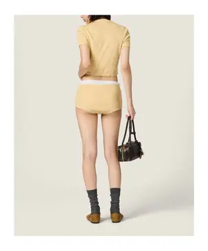 Miu Miu Garment-dyed Cotton Top