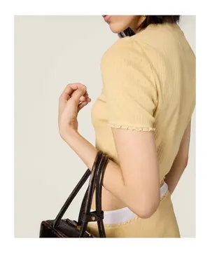 Miu Miu Garment-dyed Cotton Top