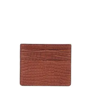 Brunello Cucinelli Embossed Card Holder - Cognac