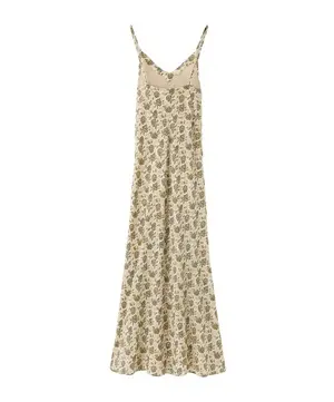 Loro Piana Marian Floral Print V-neck Maxi Dress