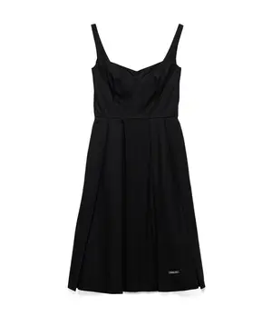 Prada Cotton Canvas Sweetheart Neckline Dress