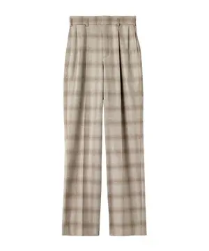 Loro Piana Hector Pleated Plaid Wide-leg Trousers