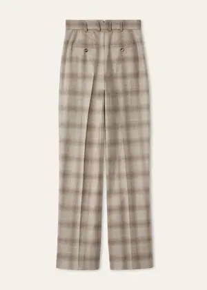 Loro Piana Hector Pleated Plaid Wide-leg Trousers
