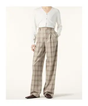 Loro Piana Hector Pleated Plaid Wide-leg Trousers
