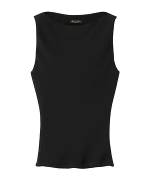 Loro Piana Boat Neck Sleeveless Top - Black