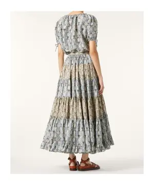 Loro Piana Herta Tiered Printed Skirt