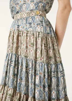 Loro Piana Herta Tiered Printed Skirt