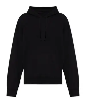 Givenchy Logo Detailed Drawstring Hoodie - Black