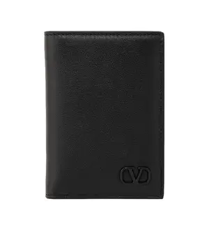 Valentino Garavani Vlogo Signature Bi-fold Card Case - Black