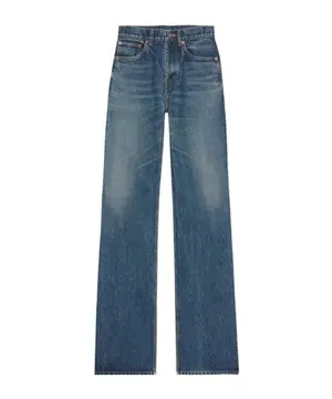 Saint Laurent Belt Loop Denim Trousers - Blue