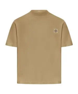 Stone Island Logo Patch Short-sleeved T-shirt - Biscuits