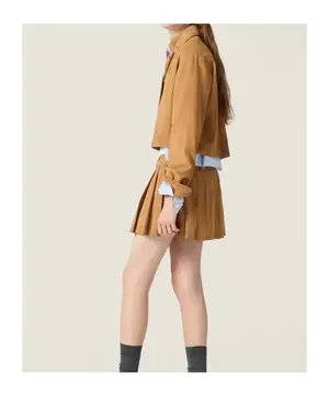 Miu Miu Waxed Suede Cropped Shirt