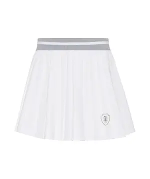Brunello Cucinelli Pleated Logo Skirt
