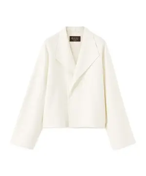 Loro Piana Cropped Jacket With Shawl Lapel - Nougat