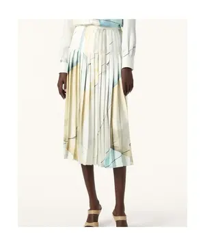 Loro Piana Pleated Midi Skirt With Libeccio Print