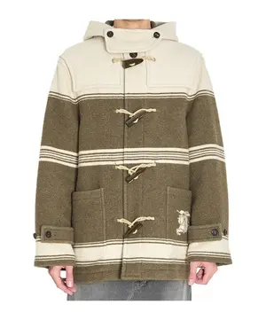 Burberry Striped Hooded Duffle Coat