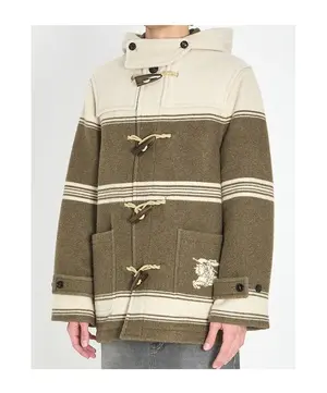 Burberry Striped Hooded Duffle Coat