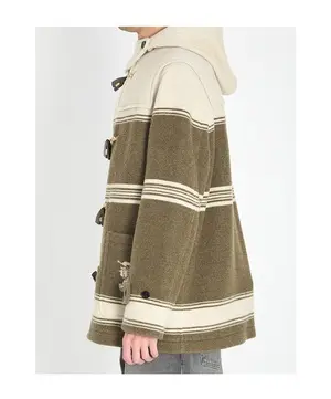 Burberry Striped Hooded Duffle Coat