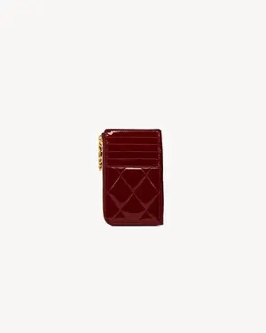 Saint Laurent Cassandre Bijou Patent Leather Zipper Card Holder