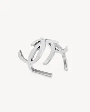 Saint Laurent Cassandre Cuff In Metal