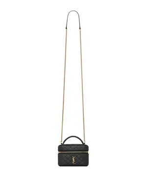 Saint Laurent Gaby Micro Vanity Bag In Lambskin - Black