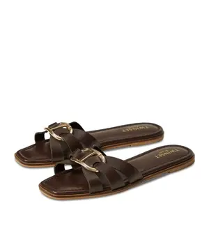 TWINSET Logo Buckle Slip-on Sandals