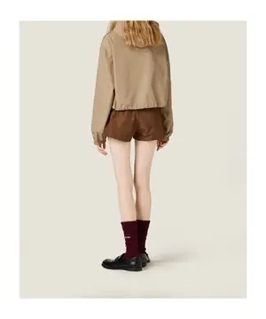 Miu Miu Technical Fabric Hooded Blouson Jacket - Clay Gray