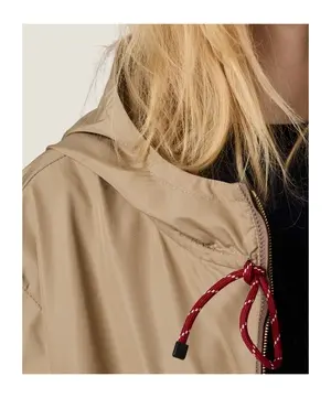 Miu Miu Technical Fabric Hooded Blouson Jacket - Clay Gray