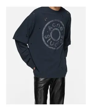 Acne Studios Layered Logo-print Distressed T-shirt