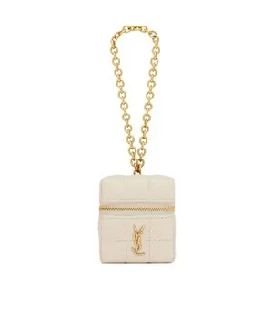 Saint Laurent Cassandre Matelassé Carré Mini Cube In Lambskin - Crema Soft