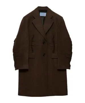 Prada Single-breasted Shetland Wool Coat