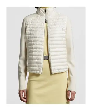 Moncler Logo Patch Padded Knit Zip-up Cardigan