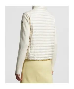 Moncler Logo Patch Padded Knit Zip-up Cardigan