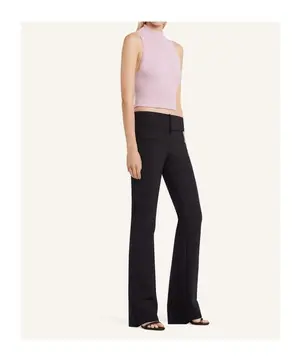 COURREGES Mock Neck Cropped Ribbed Tank Top - Salt Pink