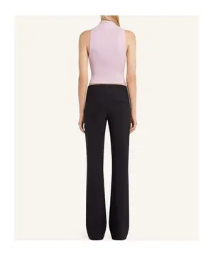 COURREGES Mock Neck Cropped Ribbed Tank Top - Salt Pink