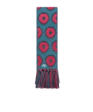 Valentino Garavani Antibes Cotton Scarf With Fringe - Blue