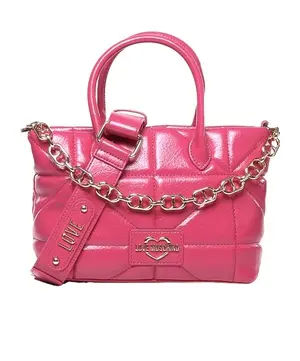 Moschino Quilted Logo Chain Crossbody Bag