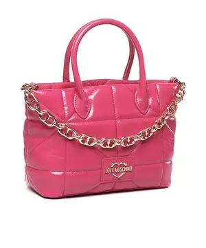Moschino Quilted Logo Chain Crossbody Bag