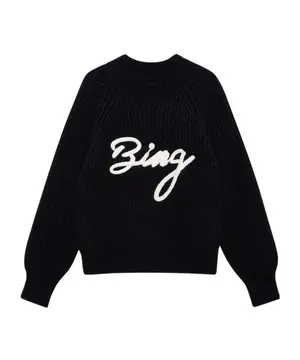 ANINE BING Logo Embroidered Crew Neck Sweater