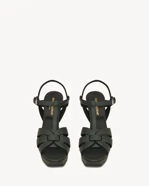 Saint Laurent Tribute Platform Sandals - Black
