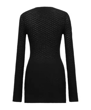 Saint Laurent Crochet-knit Long-sleeved Mini Dress