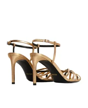 Celine Triomphe Sandal In Laminated Nappa Lambskin